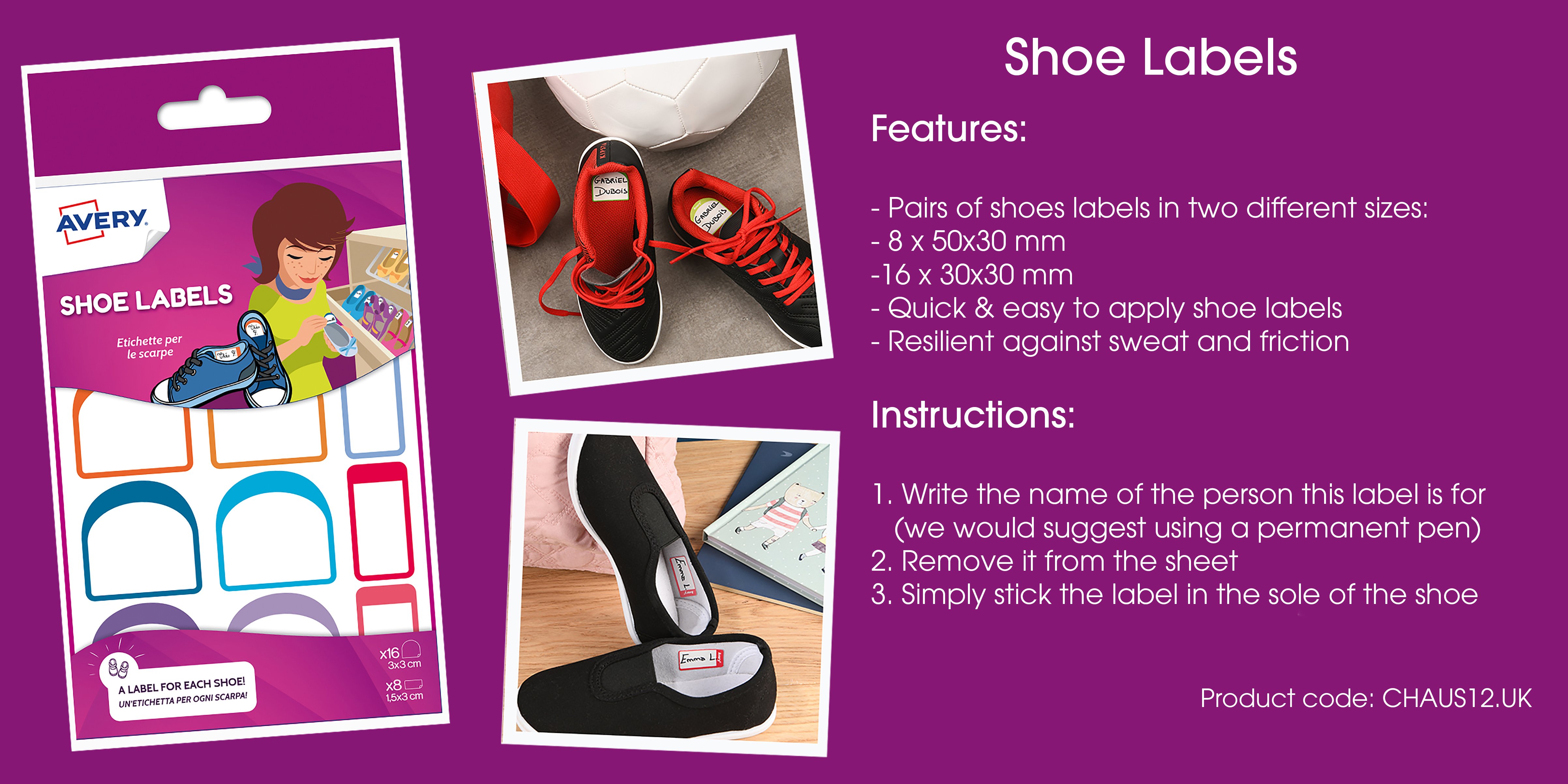 Shoe Labels | School Labels | Name Labels | Avery