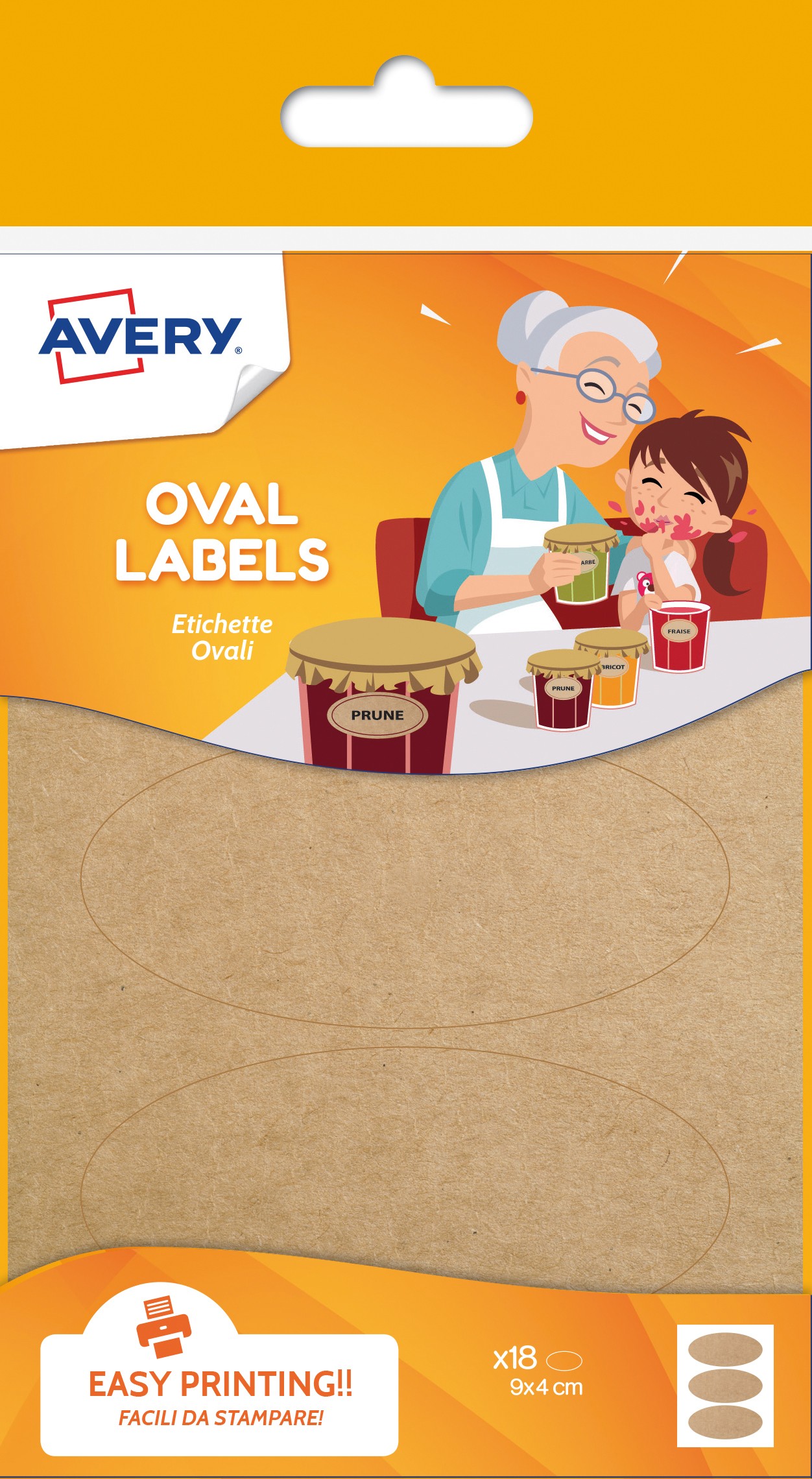 Oval Kraft Labels | OVKR18.UK | Avery