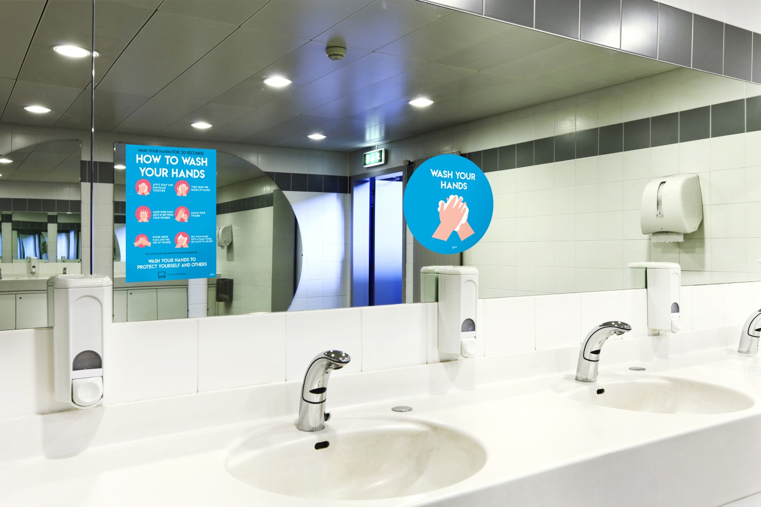COVID/Coronavirus Wash Hands Circular Label Sign | COVWH275 | Avery