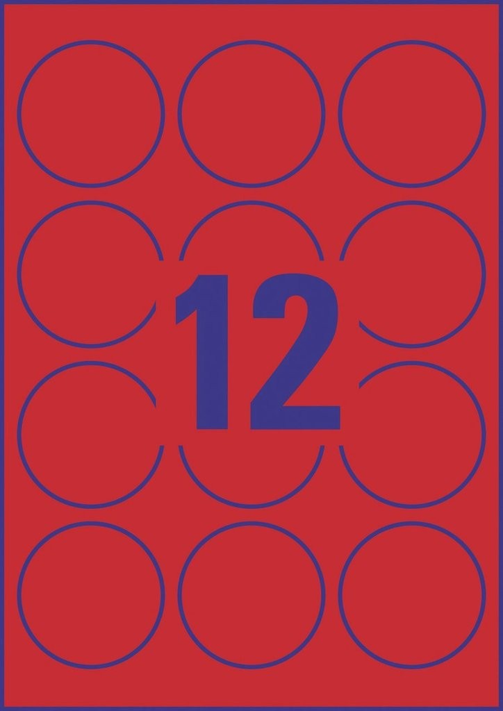 Round Neon Red Labels | L7670R-25 | Avery