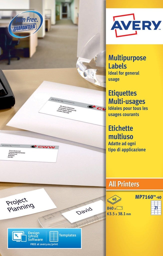 Multipurpose Labels | MP7160-40 | Avery