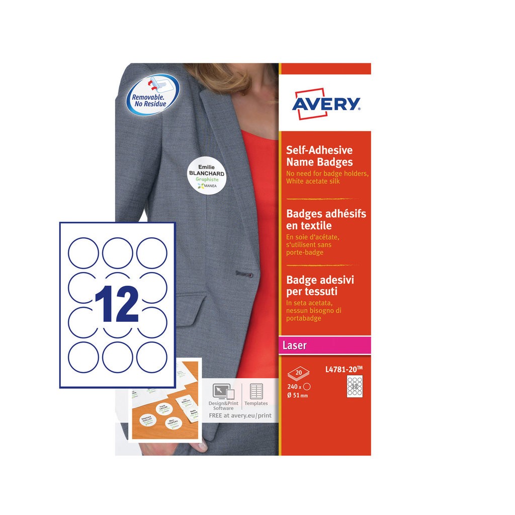 Self Adhesive Name Badges L4781 20 Avery self-adhesive-name-badges-l4781-20-avery