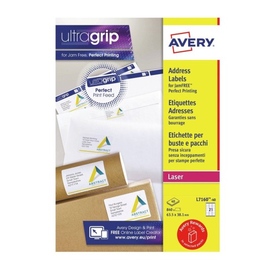 Address Labels, L7160, 40 sheets | L7160-40 | Avery