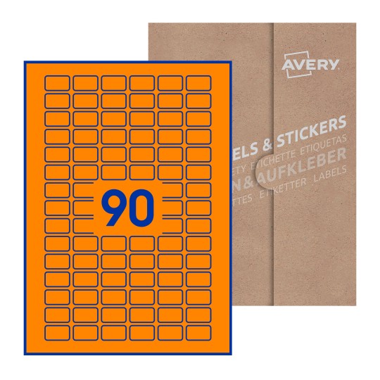 Orange Neon Paper Labels | Avery