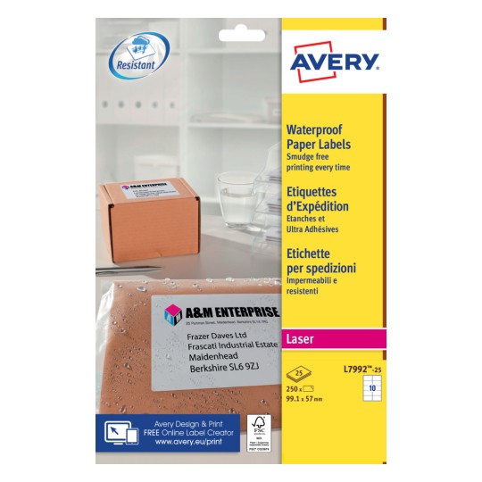 Weatherproof Parcel Labels, Waterproof, Chemical & UV Resistant, White ...